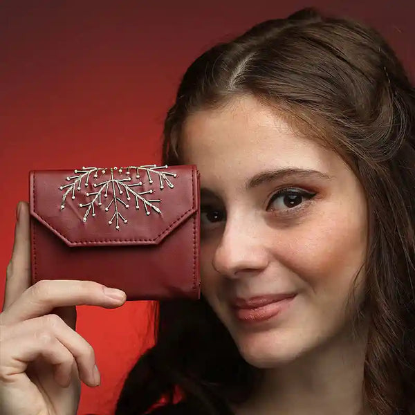 Cherry Blossom Hand Embroidered Card Holder